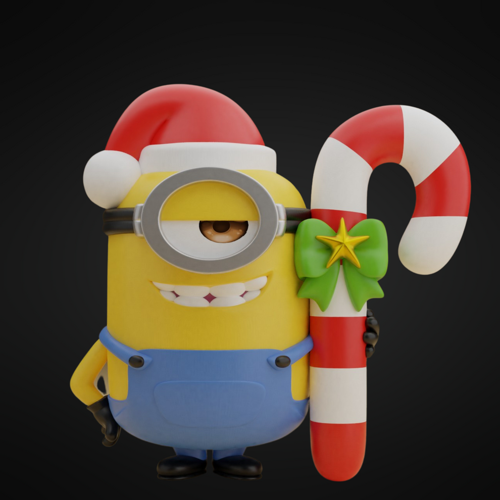 Minion with candy-cane – Print To Table