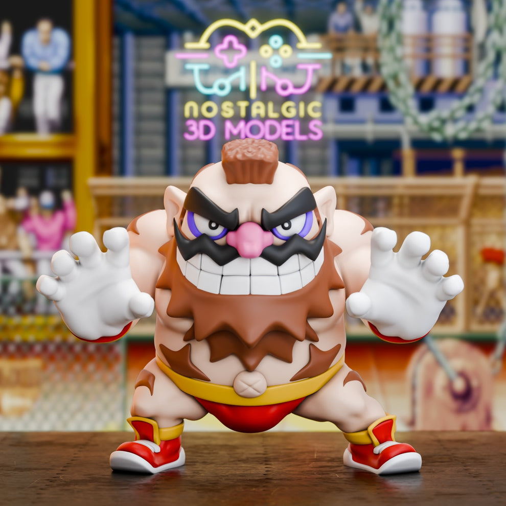 Wario x Zangief Crossover – 3D Printed Collectible Figure – Print To Table