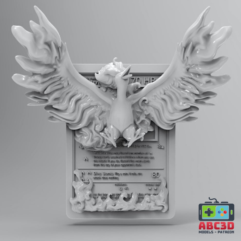 3D Printed Moltres Pokémon Card – Print To Table