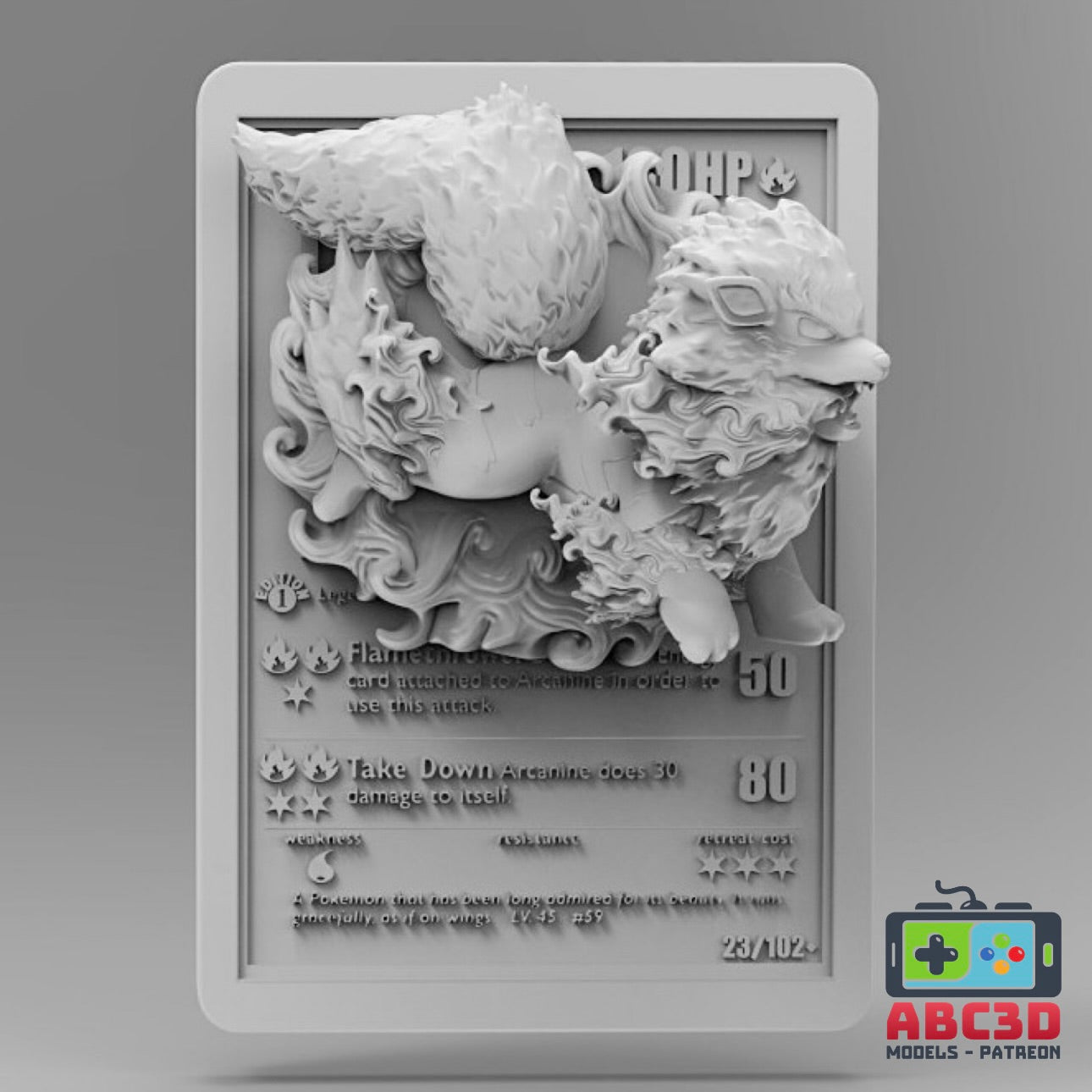 3D Printed Arcanine Pokémon Card – Print To Table