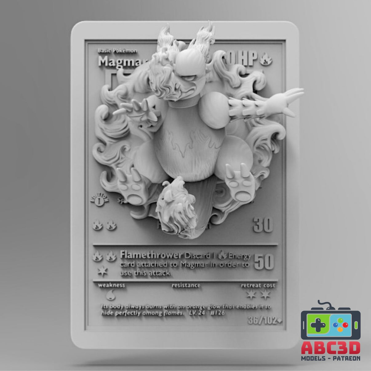 3D Printed Magmar Pokémon Card – Print To Table