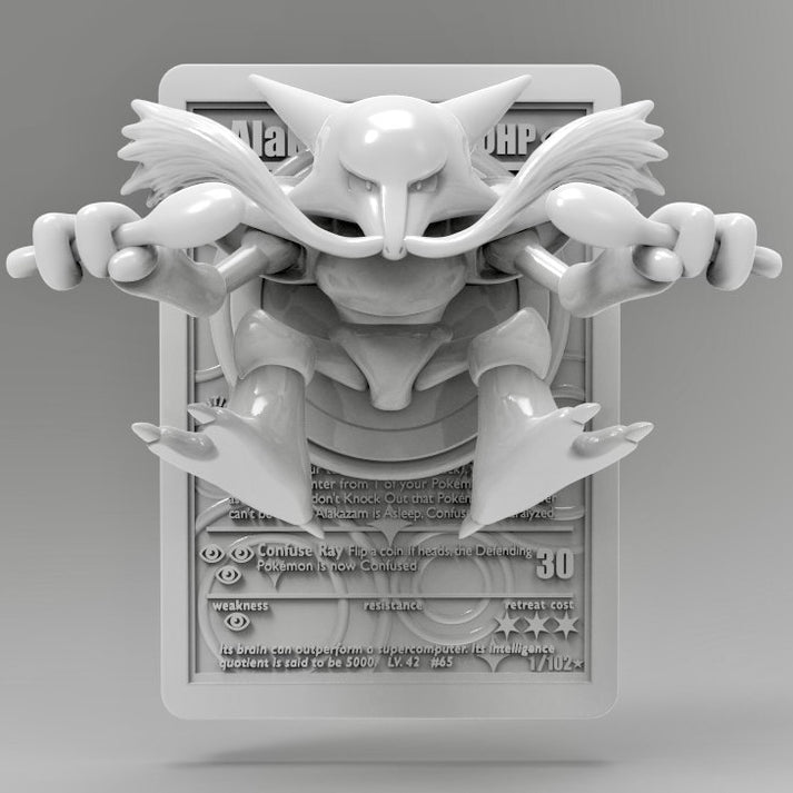 Alakazam 3D Printed Pokémon Card Miniature – Print To Table
