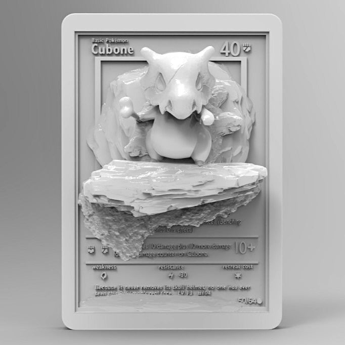3D Printed Cubone Pokémon Card – Print To Table